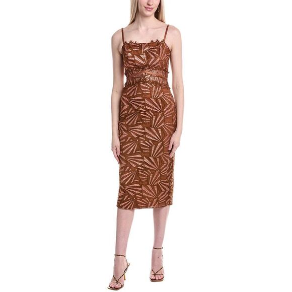 Ramy Brook | Dresses | Ramy Brook Womens Nonie Midi Dress Brown | Poshmark